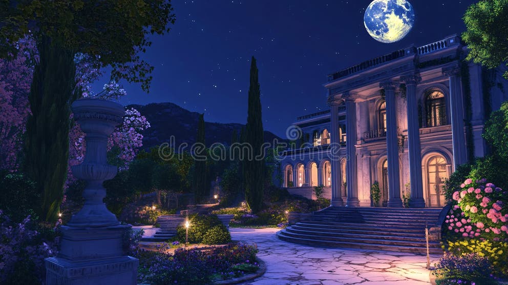 Luxurious Classical European Villa with Stunning Columns and Grand ...