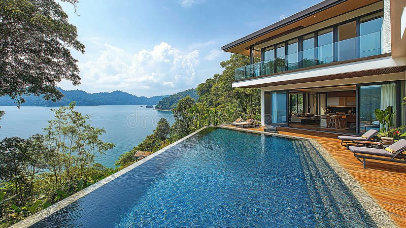 Luxurious Cliffside Infinity Pool Villa Overlooking a Serene Lake and ...