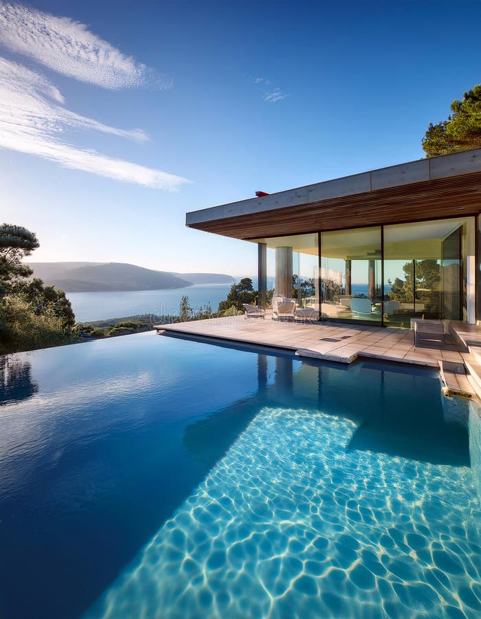 Luxurious Cliffside Villa with Infinity Pool Overlooking a Serene Ocean ...