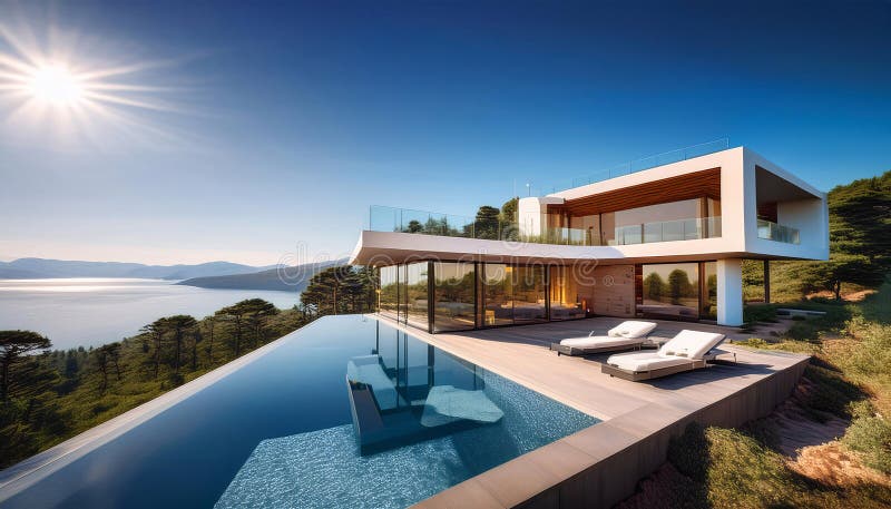 Luxurious Cliffside Villa with Infinity Pool Overlooking a Serene Ocean ...