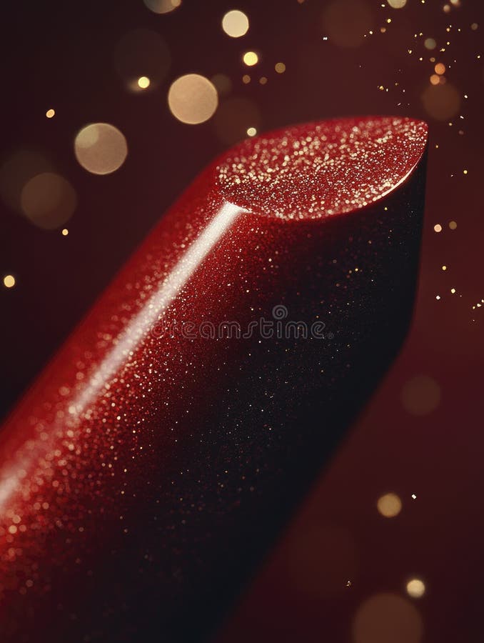 A Luxurious Close-up of a Deep Red Lipstick with a Satin Finish, Its ...