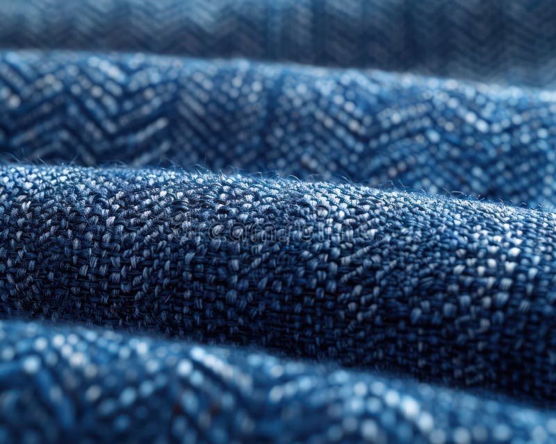 Close-up of a Bright Navy Fabric with a Fine Grain Texture and ...
