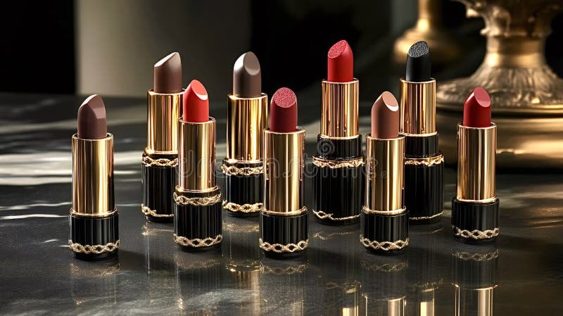 Luxurious Collection of Elegant Lipsticks on Display Stock Photo ...