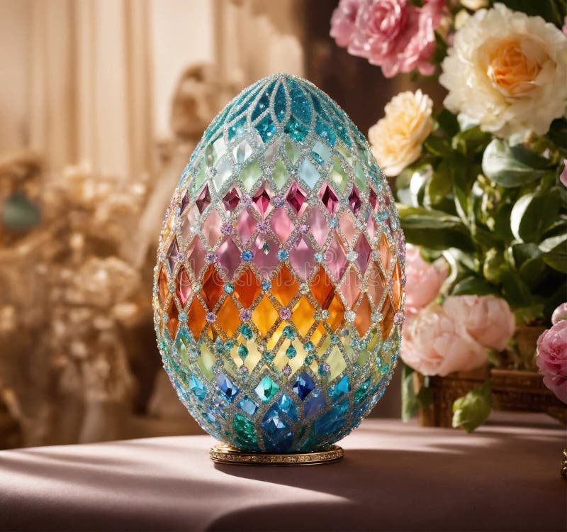 Luxurious Colorful Faberge Egg. Easter Egg. Generative Ai. Ai Stock ...