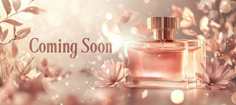 Luxurious Coming Soon Banner for Perfume Release with Rose Gold ...