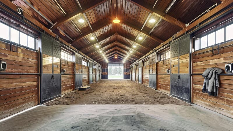 The Luxurious and Commodious Interior of a High-End Horse Stable Shed ...