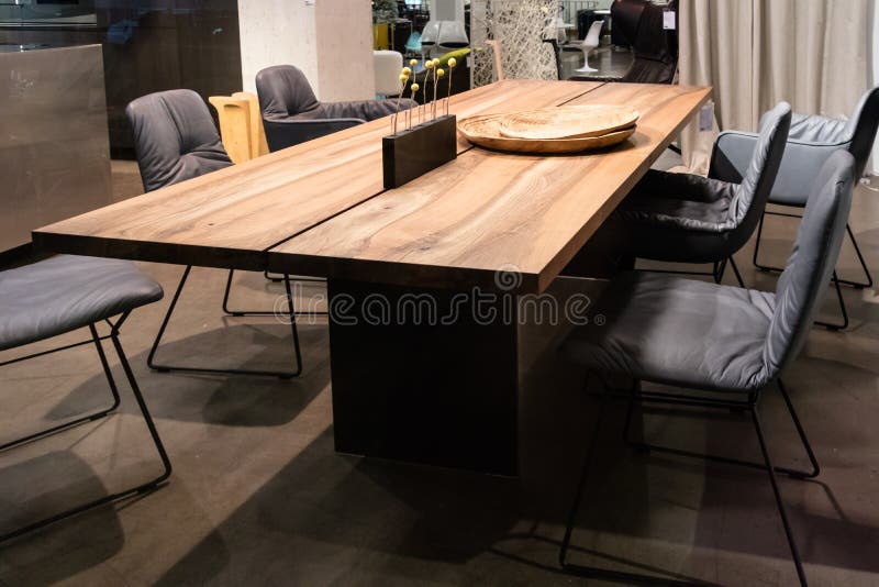 Luxurious Conference or Dining Table in Empty Room Stock Photo - Image ...