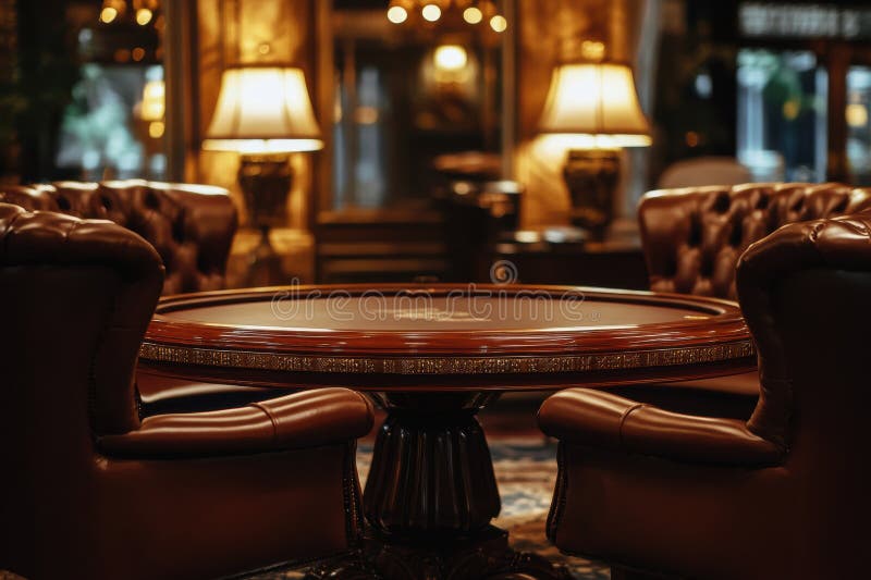 Luxurious Conference Table in an Elite Political Setting with Leather ...