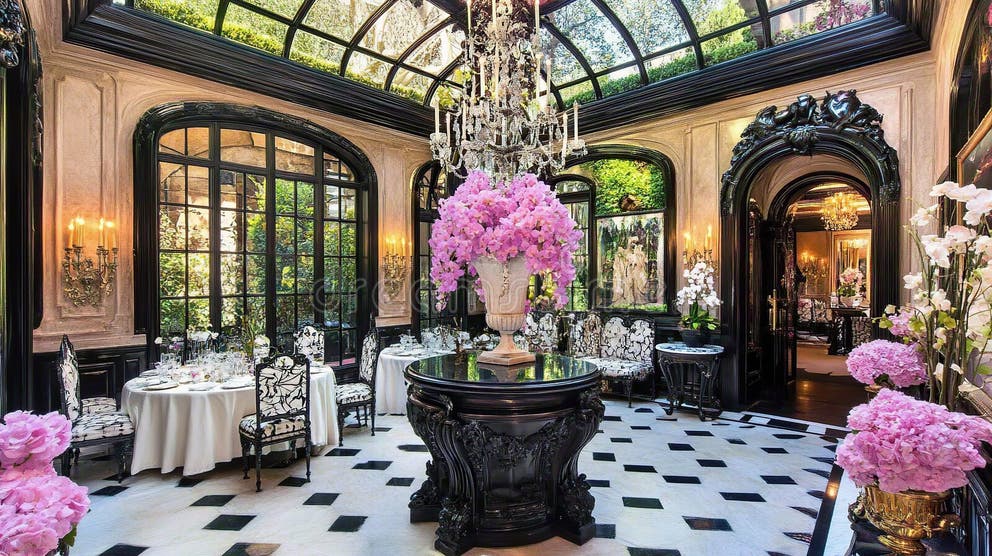 Luxurious Conservatory Restaurant Interior Stock Photo - Image of floor ...