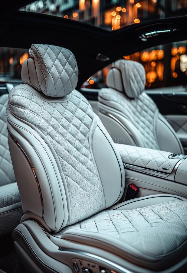Luxurious Coupe Interior with Diamond Stitching and Elegant Design ...