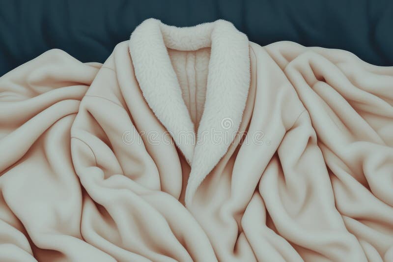 Luxurious Cream-Colored Robe: Soft Texture and Exquisite Design Stock ...