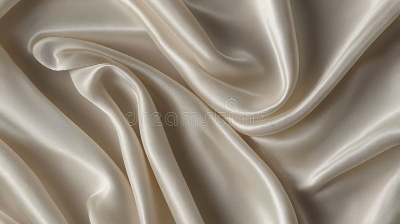 Luxurious Cream Silk Fabric Drape Texture Background Stock Illustration ...