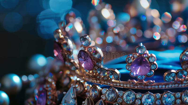A Luxurious Crown Decorated with Many Jewels Stock Photo - Image of ...