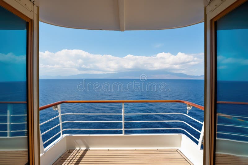 Luxurious Cruise Ship Balcony View Facing the Sea Stock Photo - Image ...