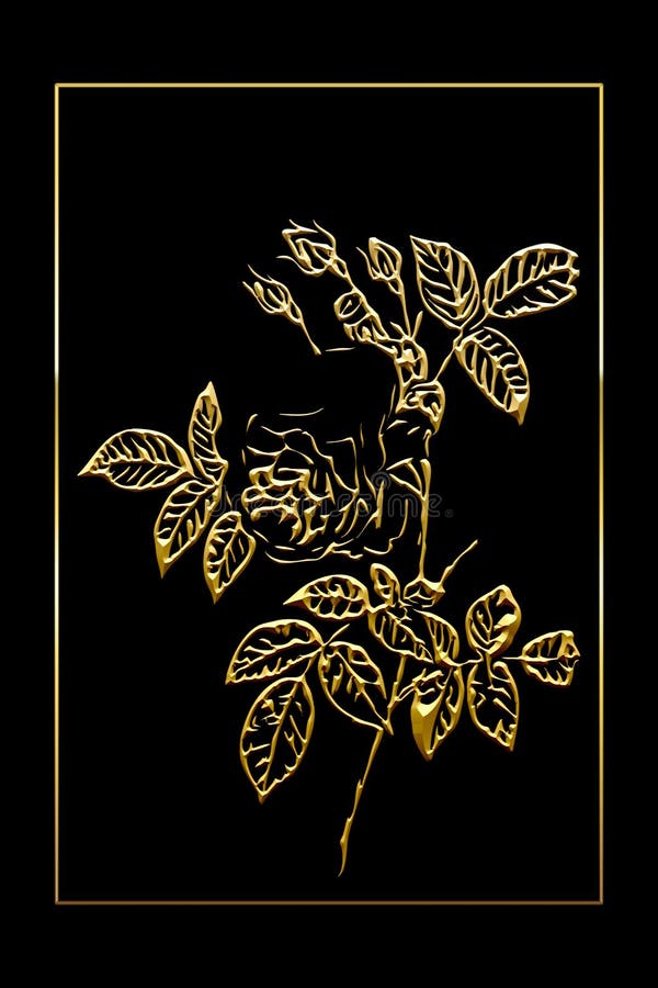 Luxurious 3D Background with Embossed Gold Pattern Stock Illustration ...