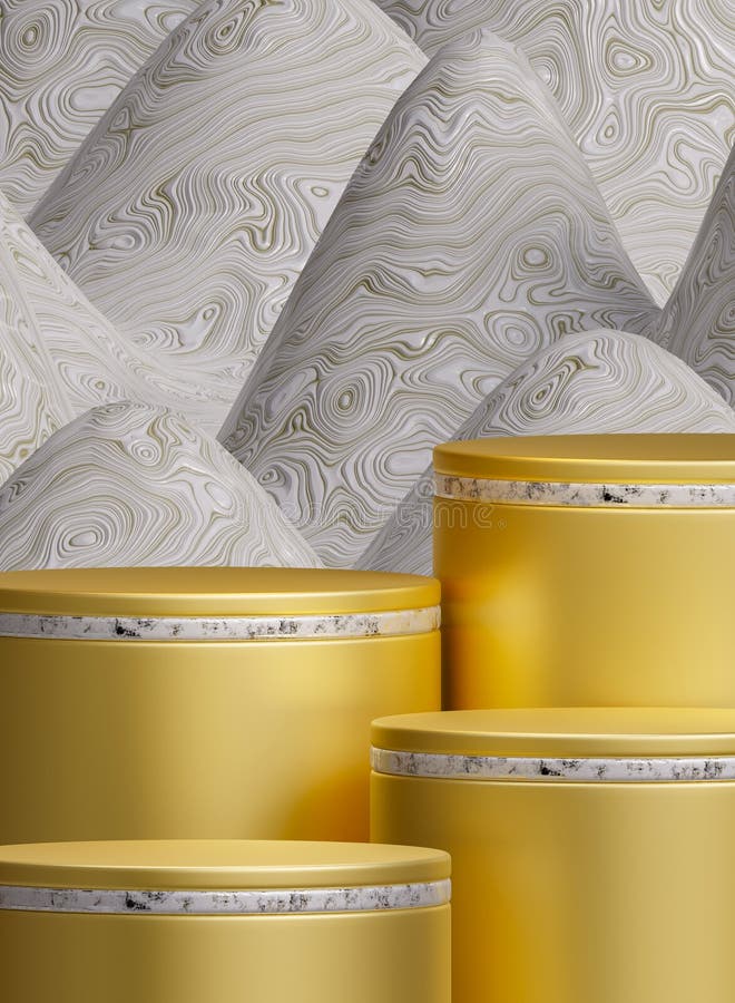 A Luxurious 3D Gradient Gold Circular Podium for Display Stock Image ...