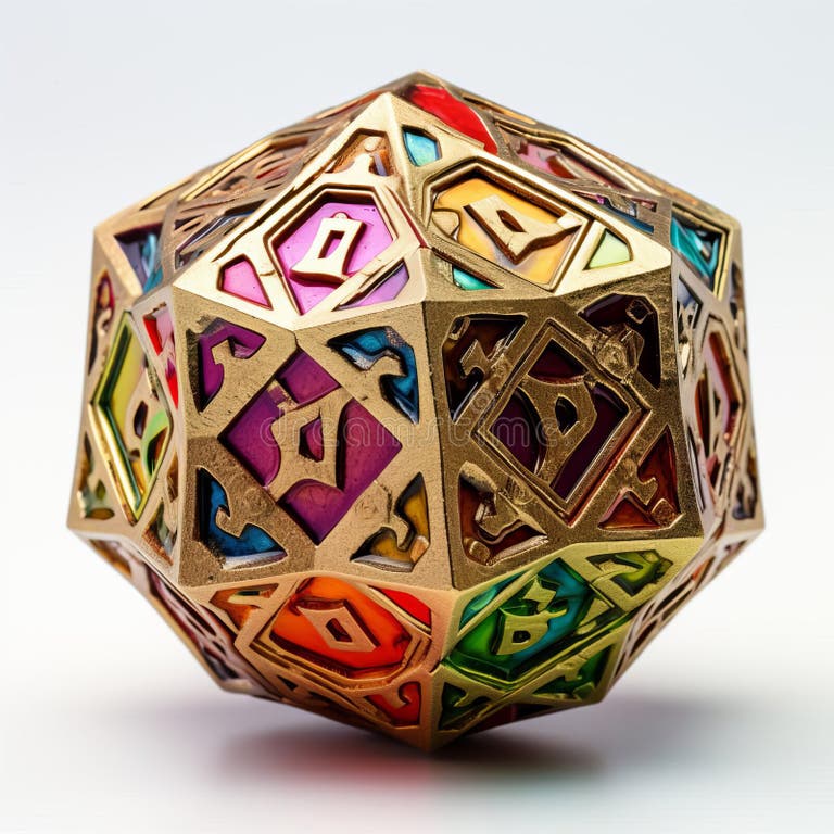 Luxurious 3d Printed D20 with Geometric Patterns Design Stock ...