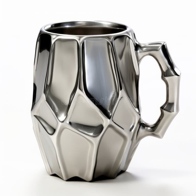 Luxurious 3d Printed Stainless Steel Cup with Geometric Shape Stock ...