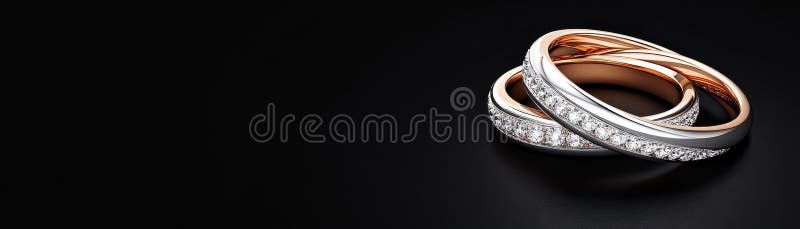 Luxurious 3D Render of Horizontal Ring on Black Background Stock ...