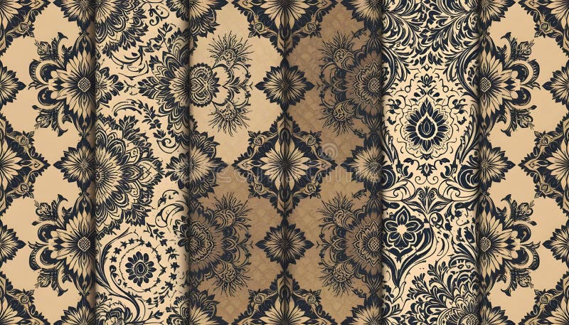 Luxurious Damascus-Style Vector Patterns – Rich and Timeless Seamless ...