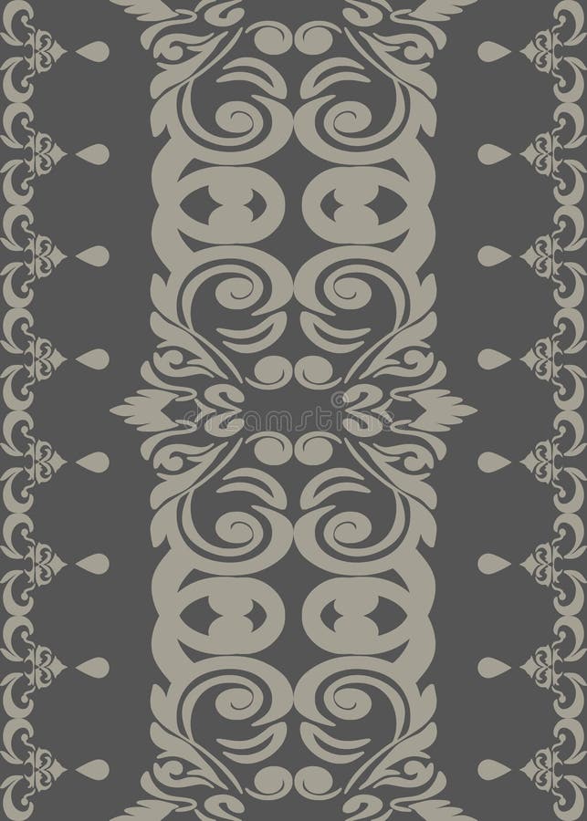 Luxurious Damask Pattern in Mole Grey Stock Vector - Illustration of textile, brocade: 328504558