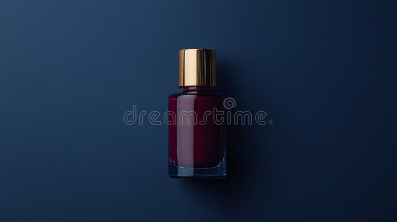 Luxurious Dark Bottle on a Deep Blue Background. Stock Image - Image of ...