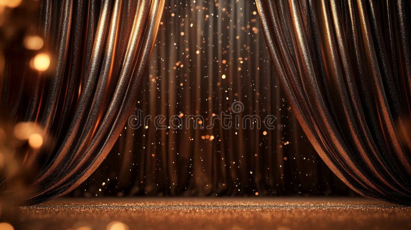 Luxurious Dark Brown Backdrop with Sparkling Bokeh Lights Stock ...
