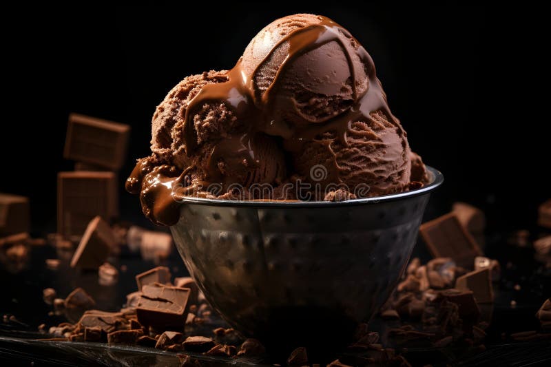 Luxurious Dark Chocolate Truffle Ice Cream Stock Illustration ...