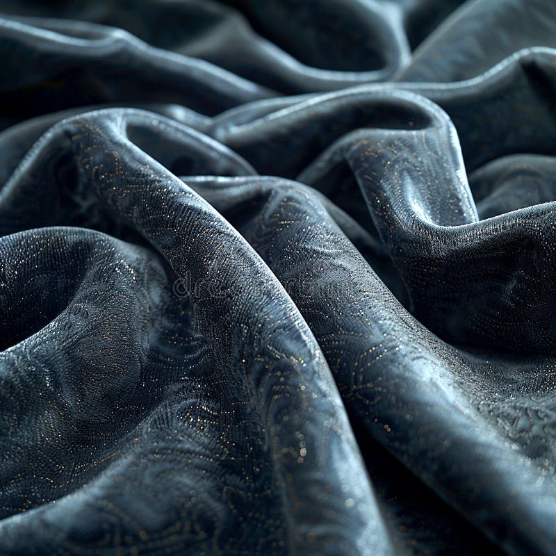 Luxurious Dark Fabric Drapes Elegantly, Capturing Light and Texture in ...