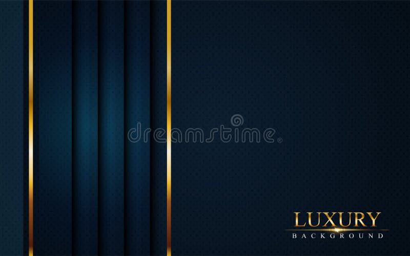 Luxurious Dark Navy Blue Background with Golden Lines. Elegant Modern ...