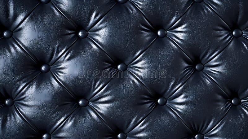 Luxurious Deep Blue Leather Upholstery Creating a Diamond Pattern Stock ...