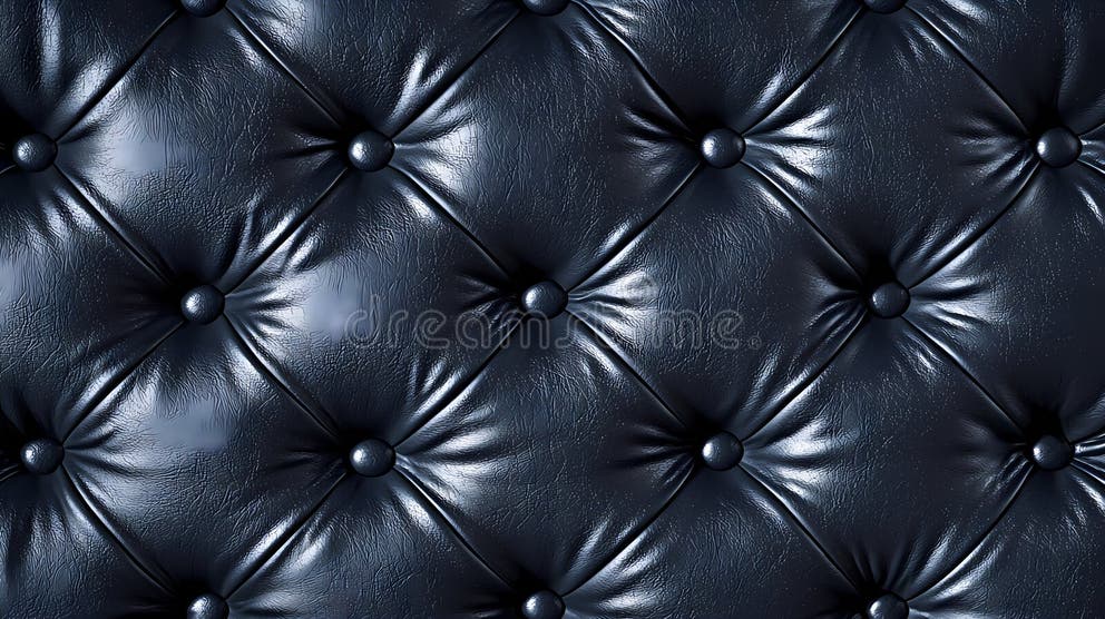 Luxurious Deep Blue Leather Upholstery Creating a Diamond Pattern Stock ...