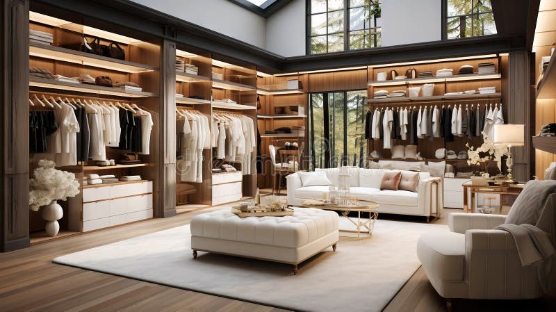Luxurious Design of a Dressing Room in a Huge House. Generative AI ...