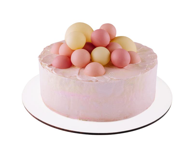 Luxurious Dessert with Pink Chocolate Spheres Stock Image - Image of ...