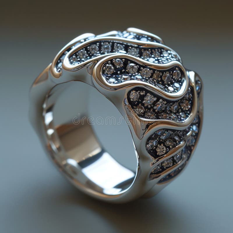 Luxurious Diamond Ring with Abstract Design Displays Exquisite ...
