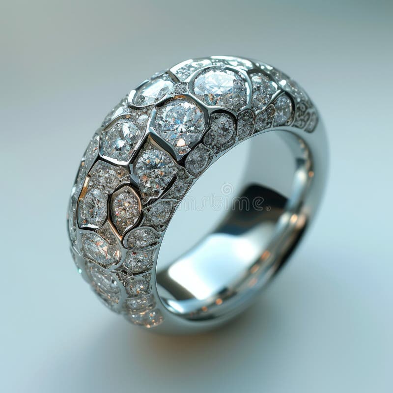 Luxurious Diamond Ring with Abstract Design Displays Exquisite ...
