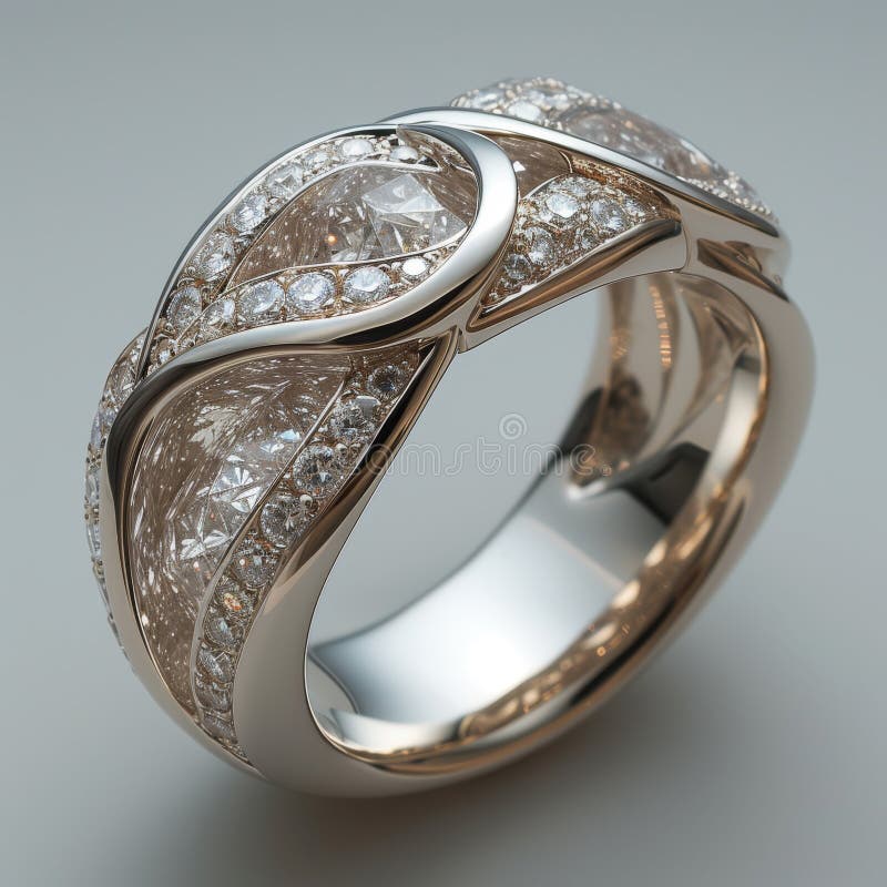 Luxurious Diamond Ring with Abstract Design Displays Exquisite ...