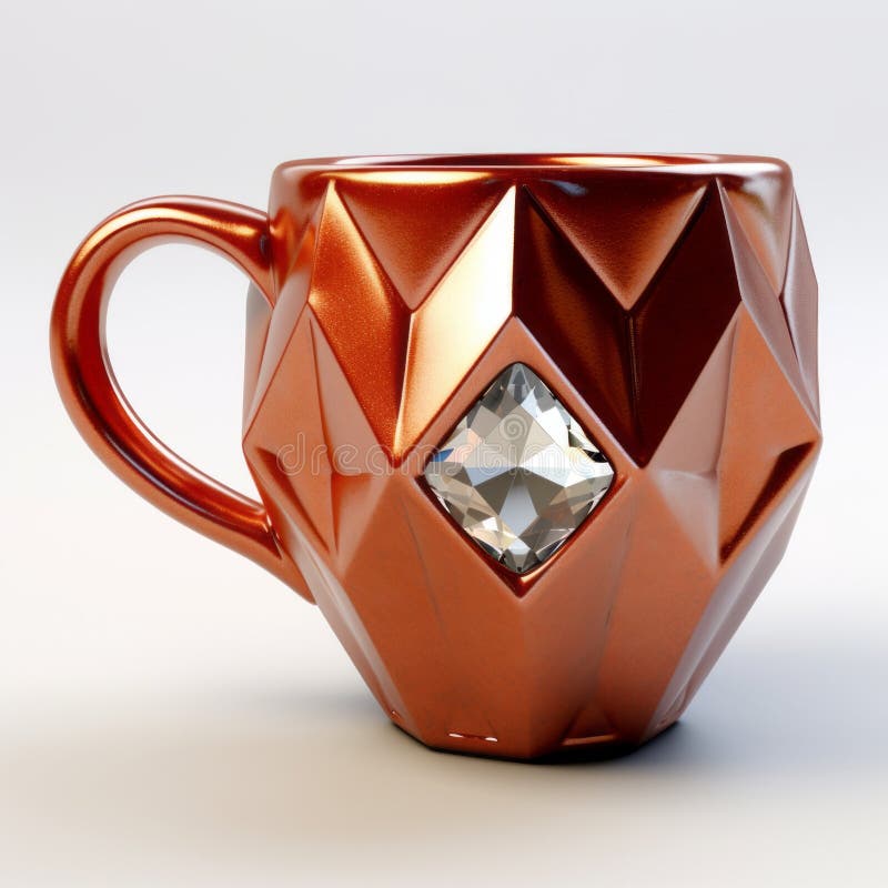 Luxurious Diamond Rust-colored Mug with Bumpy Finish - 3d Model Stock ...