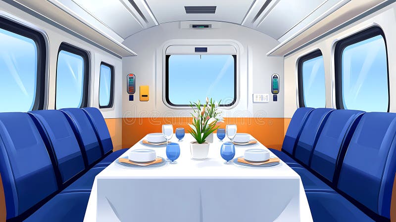 Luxurious Dining Area in Train Featuring Beautifully Set Table with ...