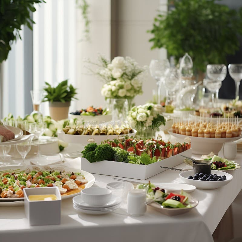 Luxurious Dining Setup for a Reception - Savoring Simplicity Stock ...