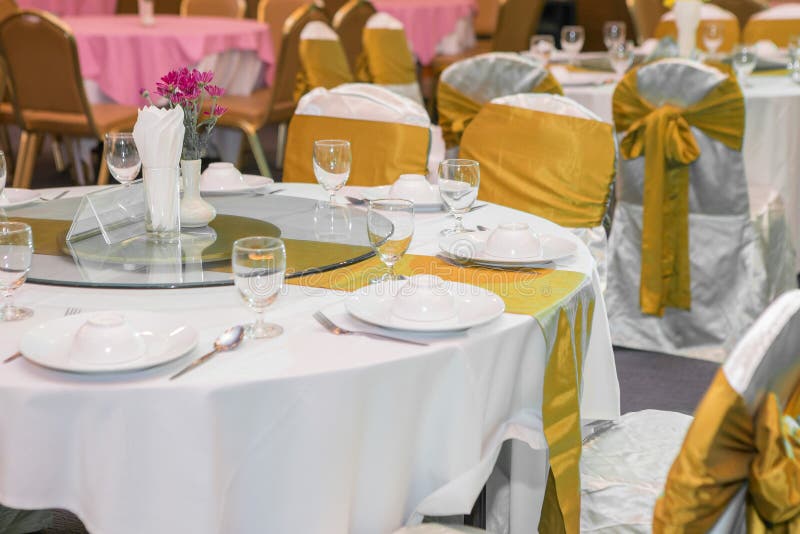 Luxurious Dining Table in the Hotel Dining Room Stock Image - Image of ...
