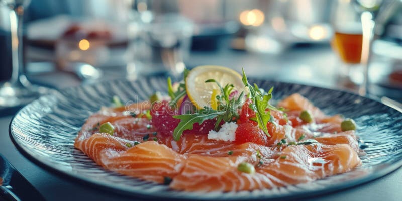Luxurious Dinner at a Fine Restaurant with Seafood Entree Stock Image ...