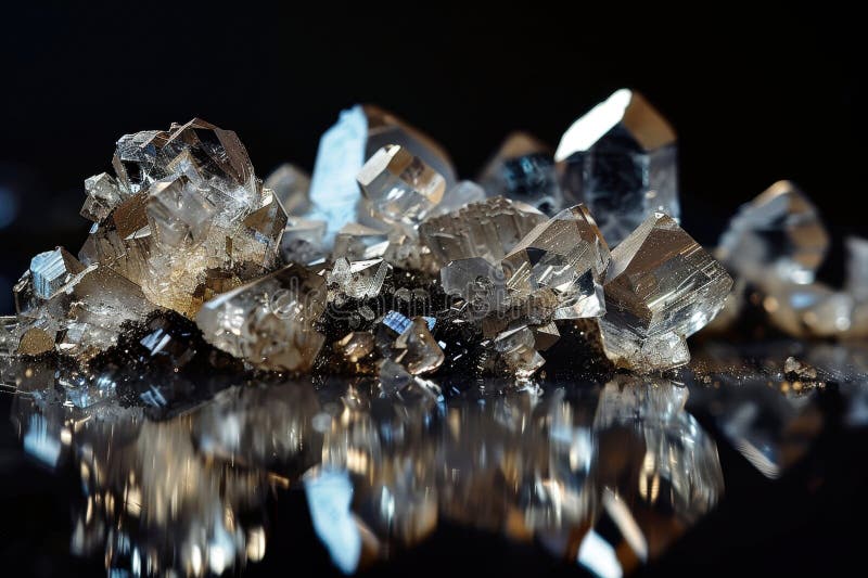Luxurious Display of Rare Earth Mineral Crystals with Soft Reflections ...