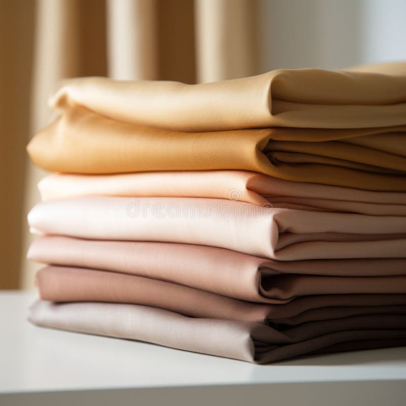 Luxurious Drapery: a Gradient of Tan Linens in Vibrant Colorism Stock ...