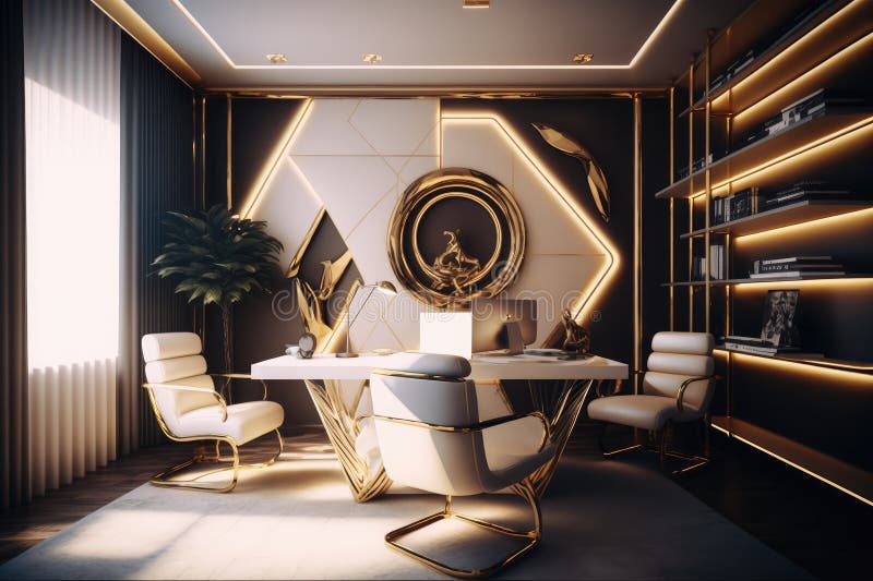 Luxurious and Elegant Modern Office Stock Illustration - Illustration ... Luxurious and Elegant Modern Office Stock Illustration - Illustration ...
