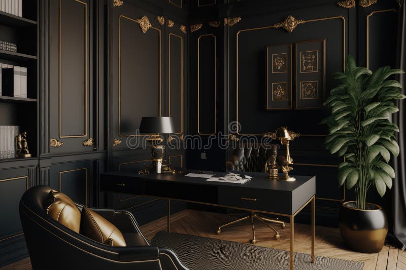 Luxurious and Elegant Modern Office Stock Illustration - Illustration ...