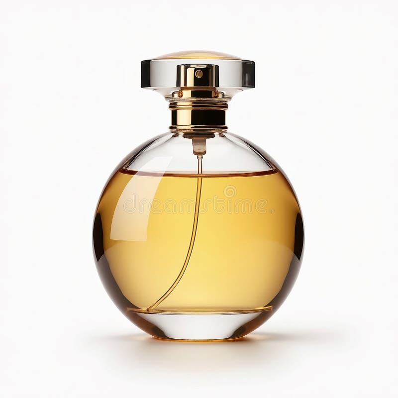 A Luxurious, Elegantly Shaped Perfume Bottle with a Golden Liquid ...