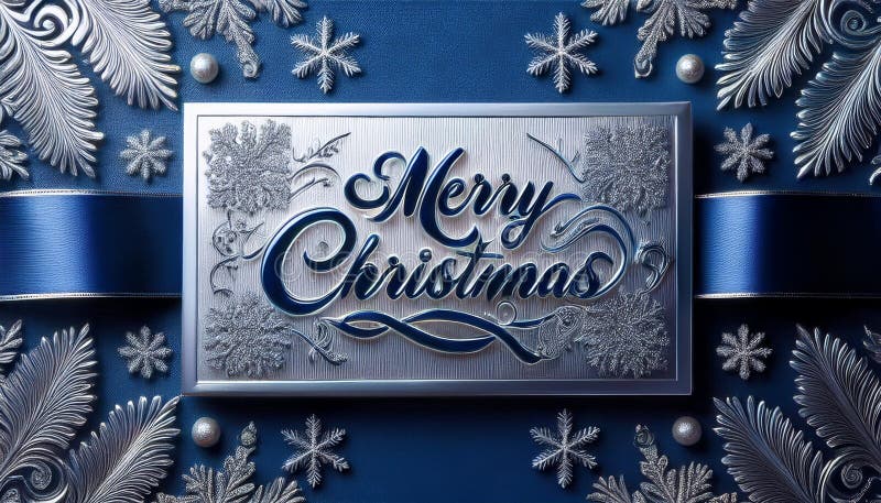 Luxurious Embossed "Merry Christmas" on Metallic Silver Card ...