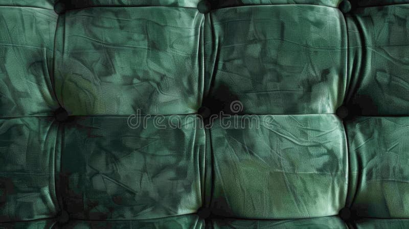 Luxurious Emerald Green Velvet with Densely Packed Evenly Spaced Tufted ...
