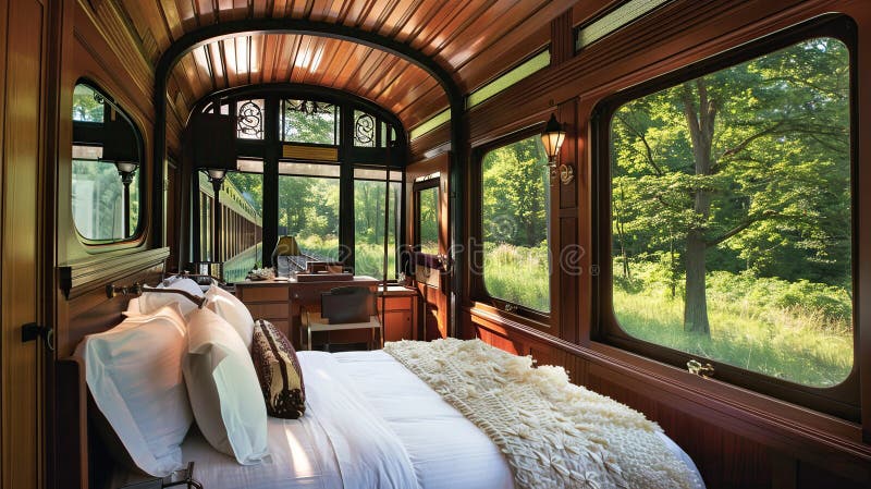 Luxurious Escape, Private Cabin in a Classic Vintage Train . Generative ...